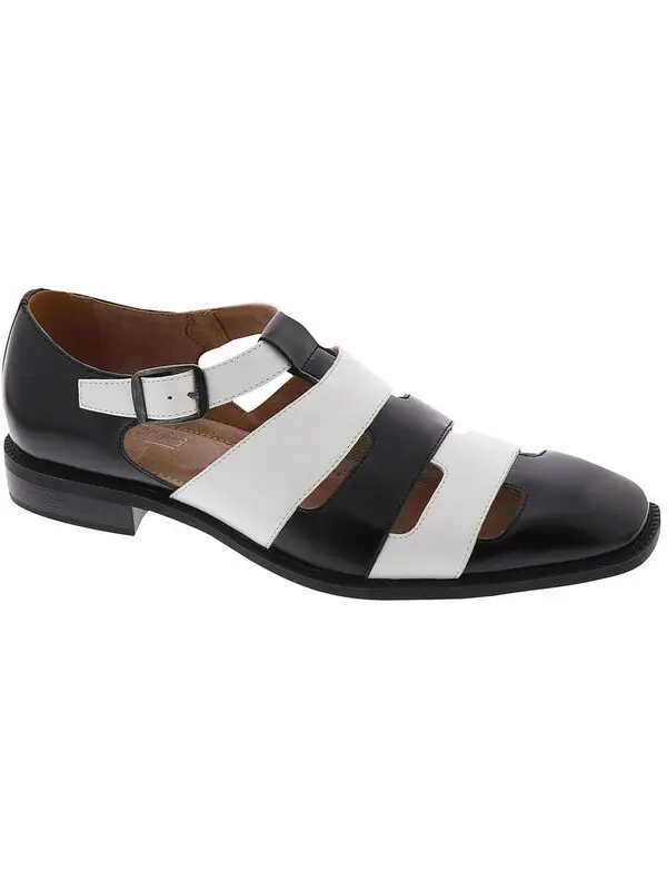 Buy STACY ADAMS Calderon Leather Formal Gladiator Sandals - Black At 10 ...