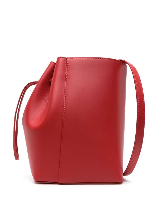 Maeden Canna Classic Leather Bucket Bag - Red | Editorialist
