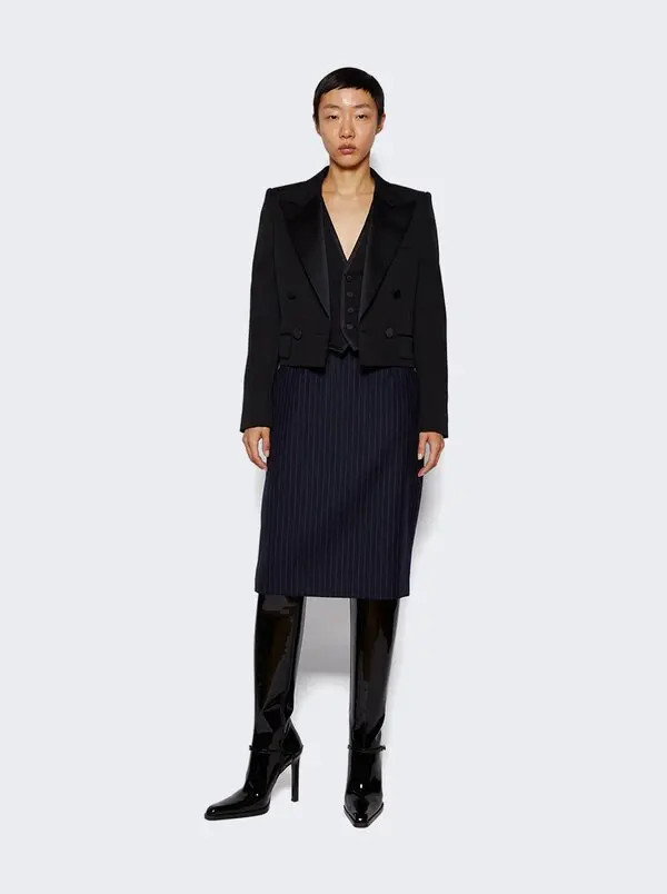 Saint Laurent Flanelle Rayure Striped Skirt