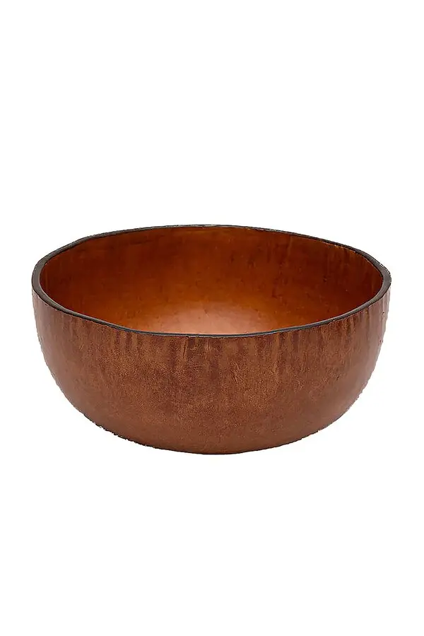 HUNTING SEASON Molded Nappa Leather Bowl - Cognac