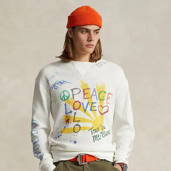 Ralph Lauren Peace Love Polo Waffle-Knit Pullover In Nevis - 39