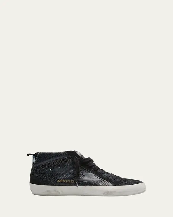Golden Goose Deluxe Brand Mid Star Wing-tip Snake-embossed Faux-leather