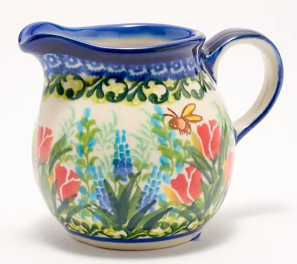 LIDIA'S POLISH POTTERY Hand Paintedallegro 6-ozcreamer Pitcher