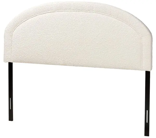 BAXTON STUDIO Fiana Cream Boucle Fabric Queen H Eadboard