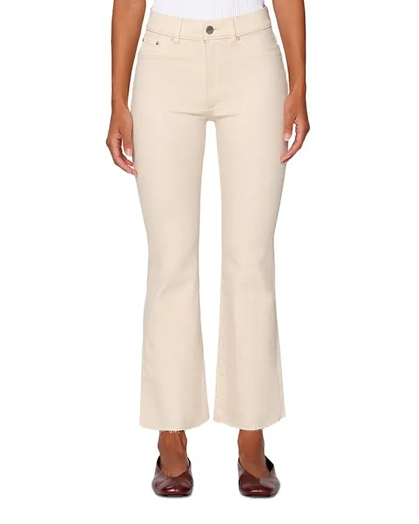 DL1961 Bridget Bootcut High-rise Cropped Jeans - Flax