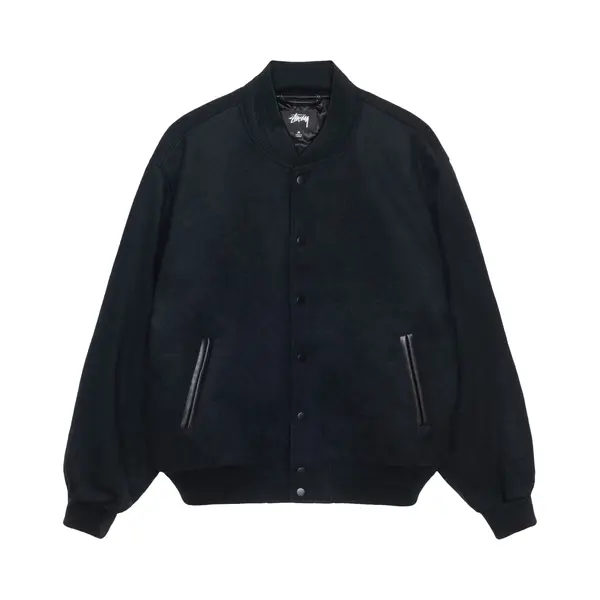 StÜssy Sport Melton Varsity Jacket - Black