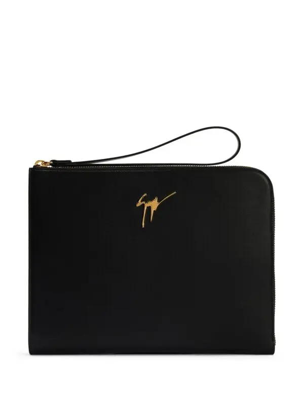 GIUSEPPE ZANOTTI Fabian Logo-plaque Pouch - Black