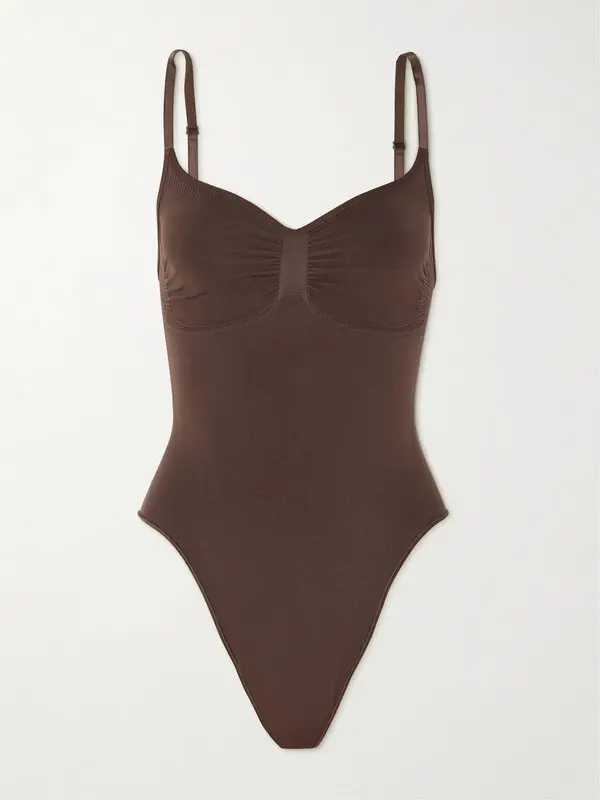 SKIMS Seamless Sculpt Thong Bodysuit - Brown