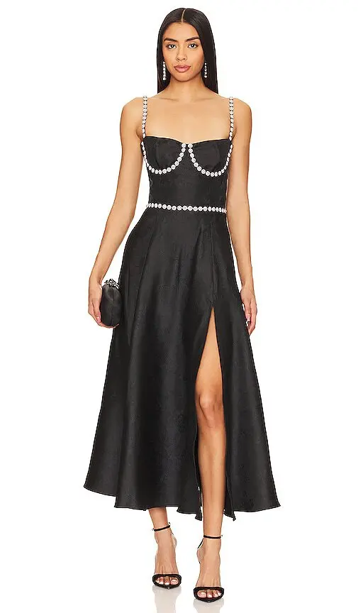 V. CHAPMAN Cora Corset Midi Dress