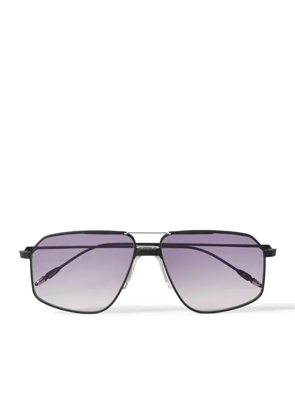 JACQUES MARIE MAGE Jagger Aviatorstyle Titanium Sunglasses Black