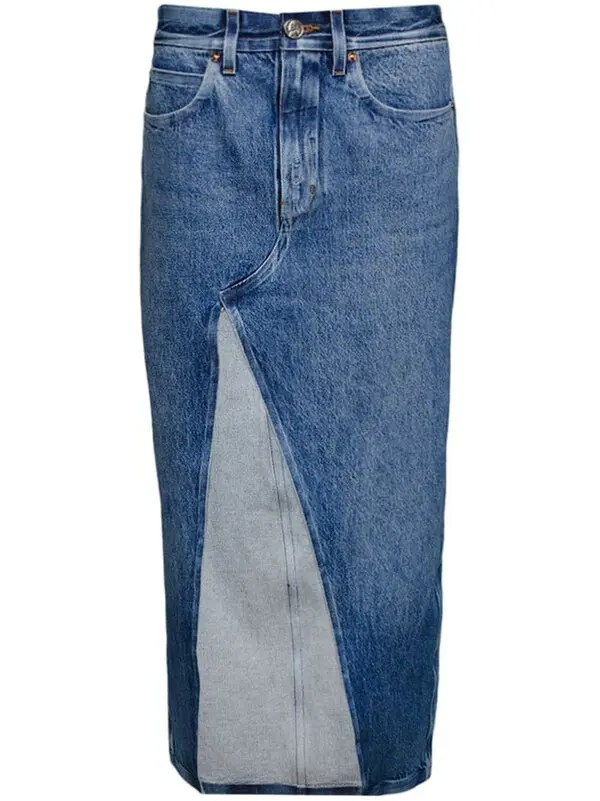 Alexander Wang Front-slit Denim Maxi Skirt