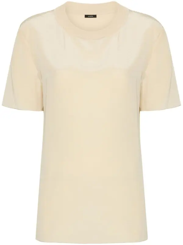 JOSEPH Rubin Silk T-shirt - Neutrals