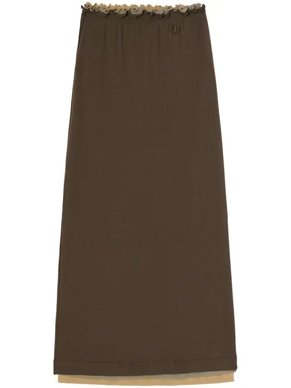 JIL SANDER Layered Cotton Midi Skirt