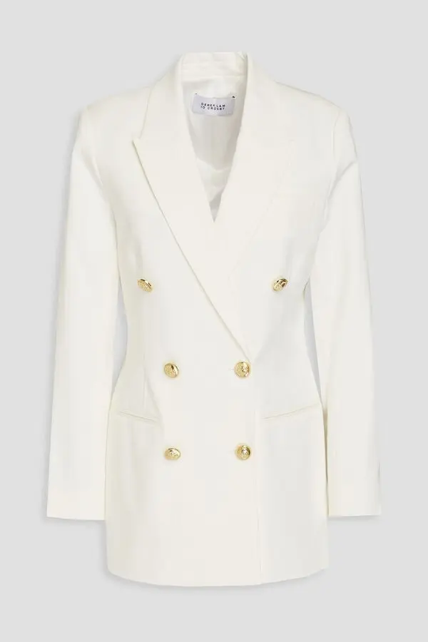 Derek Lam 10 Crosby Walter Double-breasted Cotton-blend Twill Blazer - Ivory