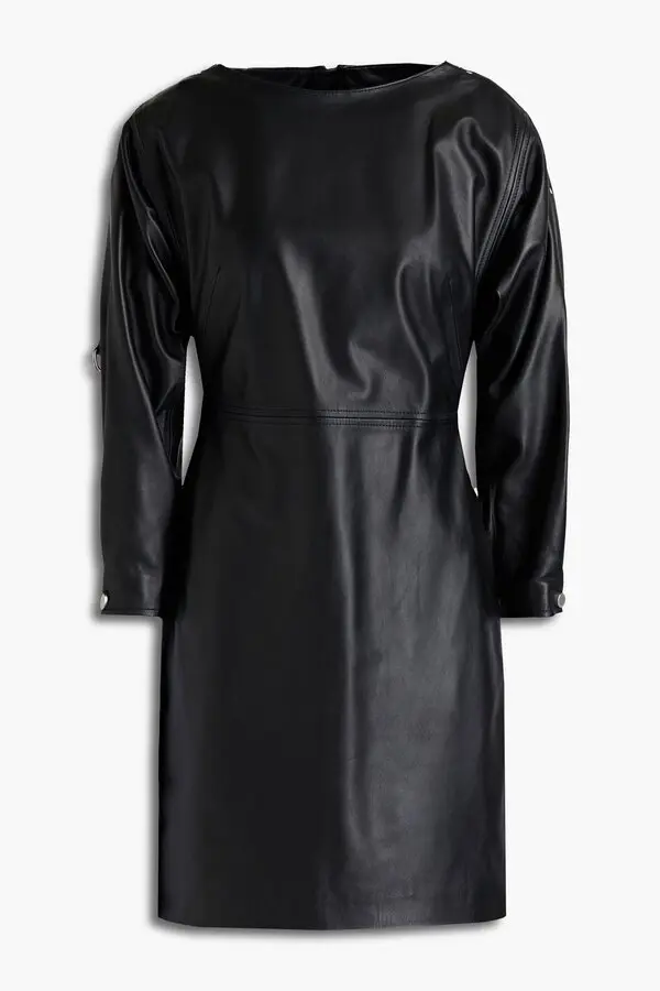 Red Valentino Zipdetailed Leather Mini Dress In Black - 65% Off |  Editorialist