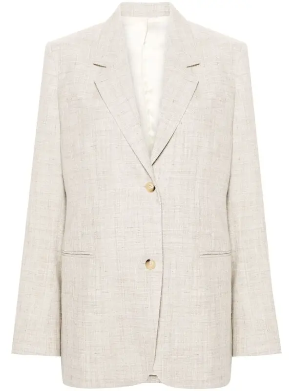 TOTÊME Single-breasted Twill Blazer - Neutrals