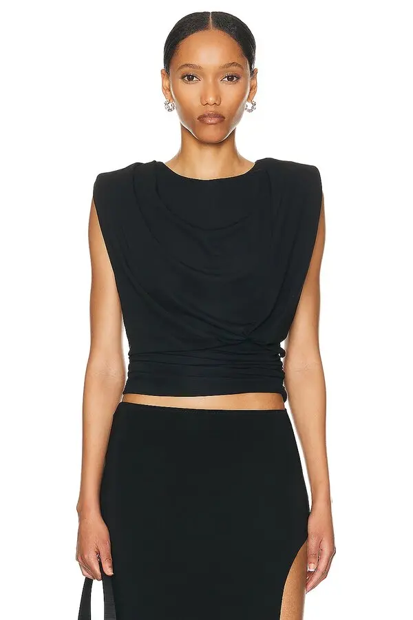 Simkhai Daton Draped Top - Black