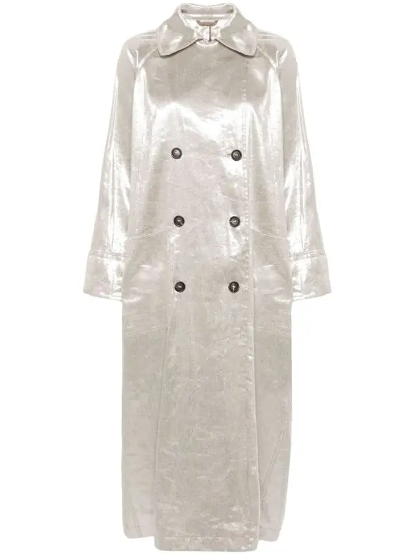 Brunello Cucinelli Metallic-finish Trench Coat