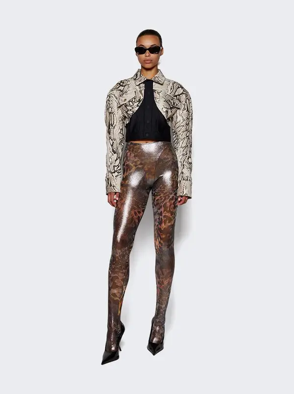 MUGLER Printed Mesh Tights