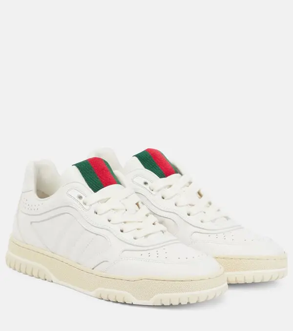 Gucci Re-web Leather Sneakers - White