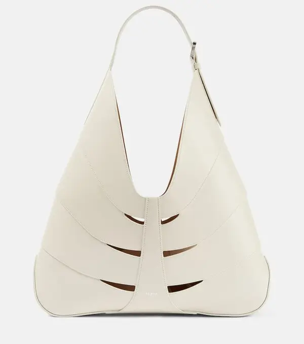 Alaïa Delta Leather Shoulder Bag - White