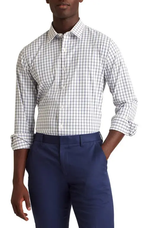 Bonobos Tech Check Performance Button-up Shirt - Horden Check - Blue Depths