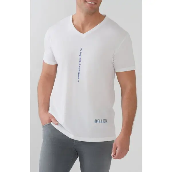 BORED REBEL My Dog Thinks I'm Awesome V-neck Graphic Undershirt