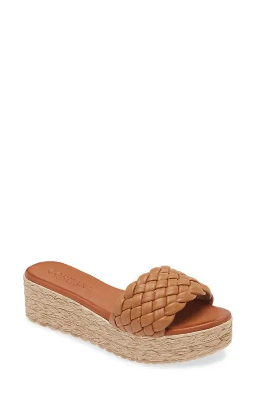 Cordani Briley Espadrille Platform Slide Sandal - Cuero | Editorialist