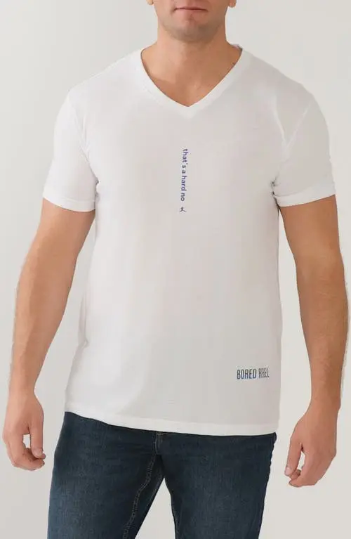 BORED REBEL That's A Hard No V-neck Graphic Undershirt