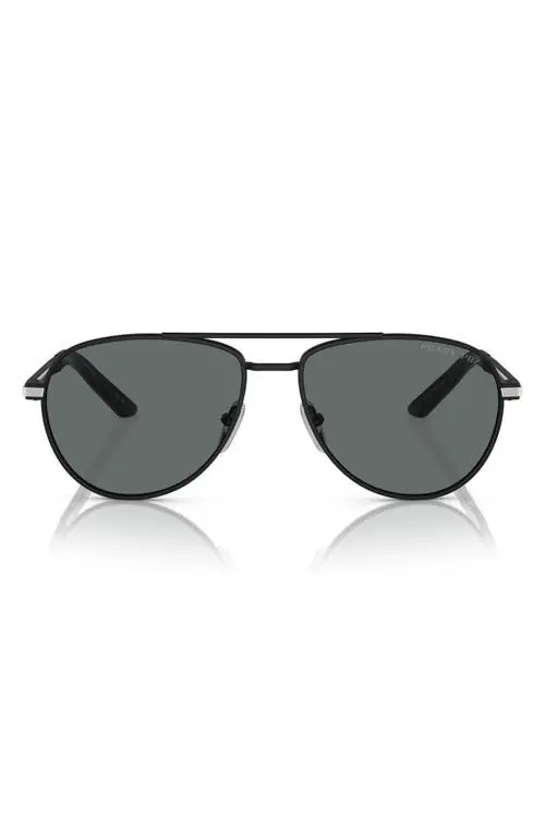 Prada 60mm Polarized Pilot Sunglasses