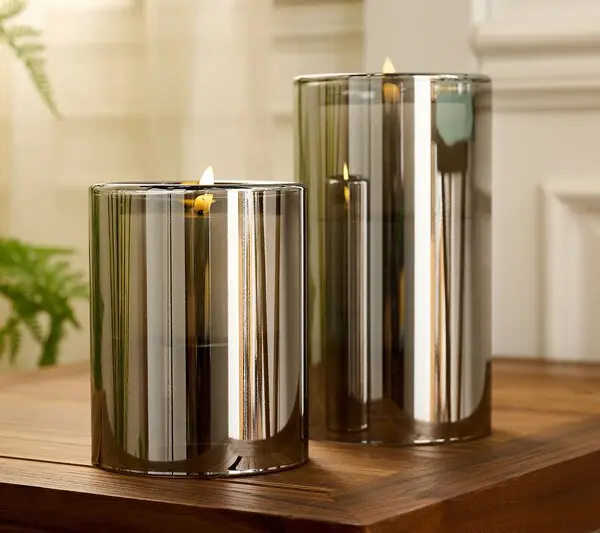 LIGHTSCAPES As Is S/2 Doublewall Flameless Candle Holders