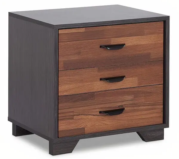 HOMEROOTS Walnut And Espresso Contemporary Nightstand