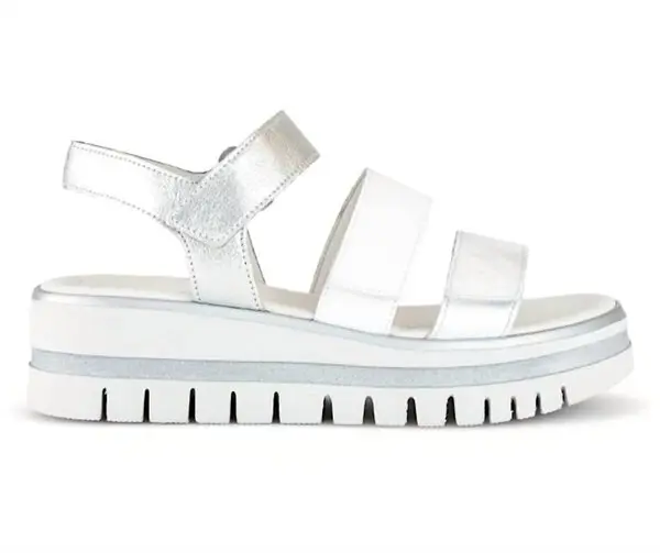 Buy Gabor Strappy Sandal In White/ Metallic - Silver At 39% Off ...