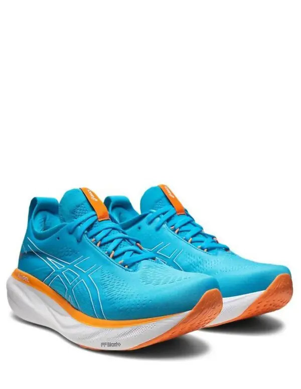 Buy Asics Gelnimbus 25 Running Shoes D/medium Width In Island Blue/sun ...