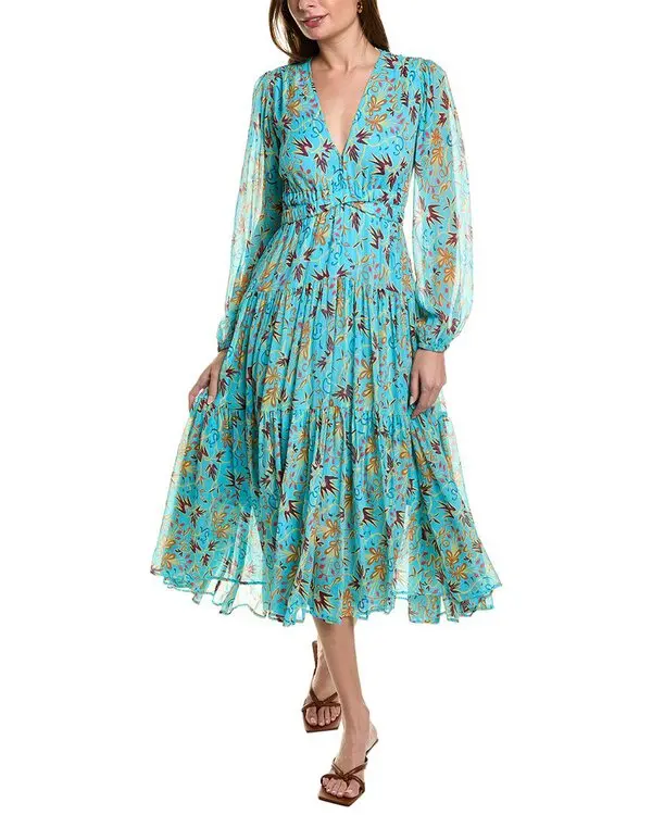 Buy A.L.C. A. L.c. Annie Silk Midi Dress - Blue At 60% Off | Editorialist