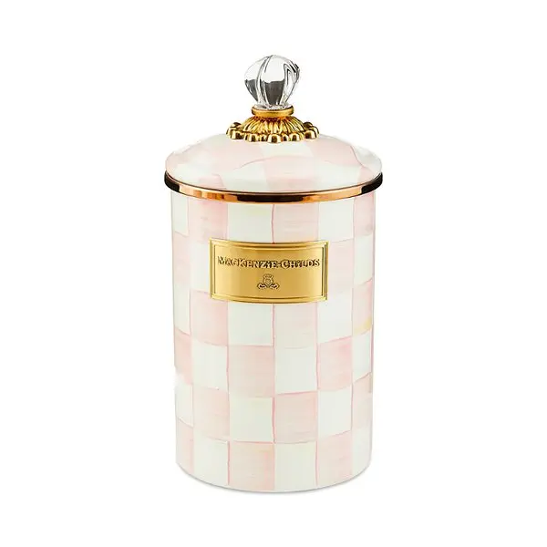 MACKENZIE-CHILDS Rosy Check Enamel Canister, Large - Multi