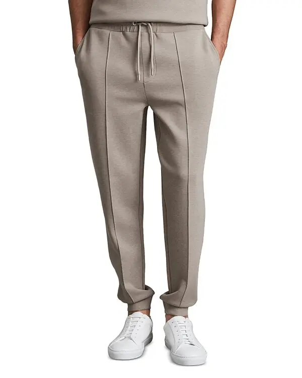 REISS Premier Interlock Regular Fit Track Pants - Taupe