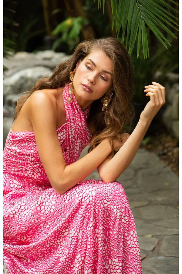 Hale Bob Oaklynn Midi Dress - Pink