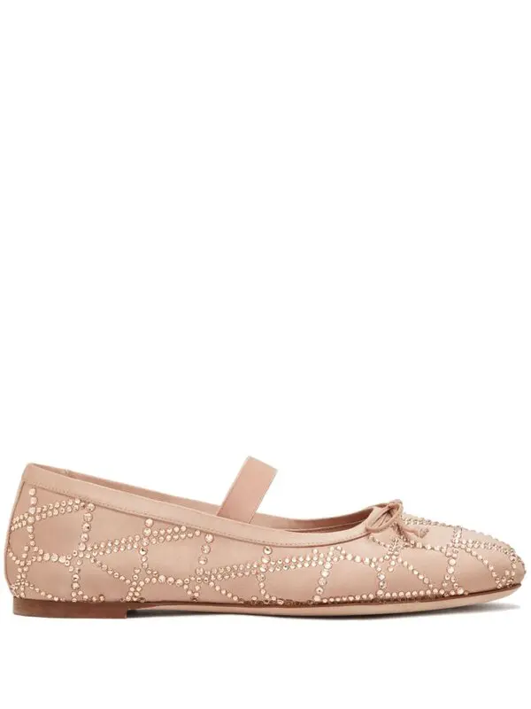 Valentino Garavani Toile Iconographe Ballerina Shoes - Neutrals