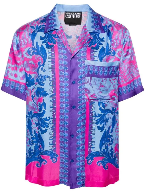 Versace Mix-print Twill Shirt
