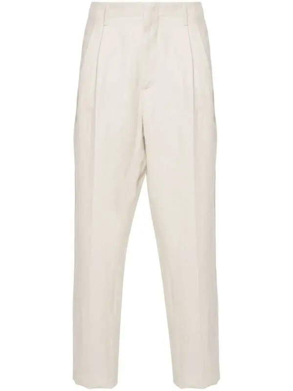 LARDINI Linen Tapered Trousers