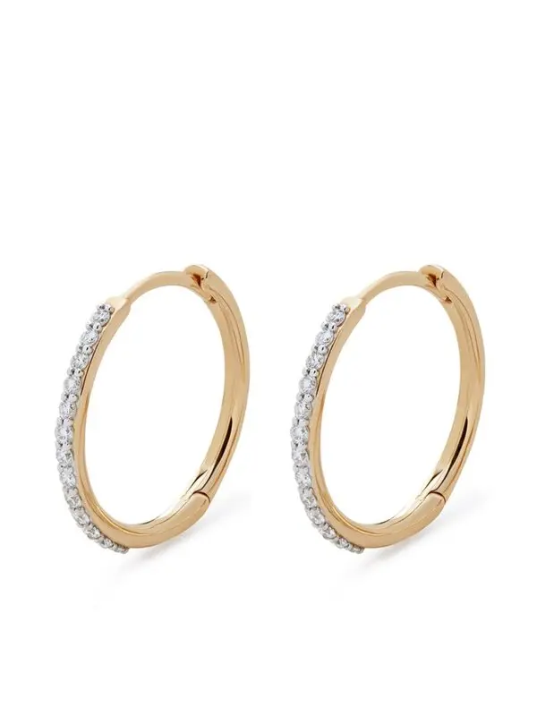 Monica Vinader 14kt Yellow Diamond Hoop Earrings - Gold