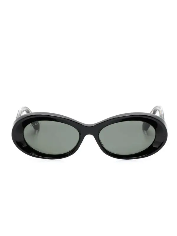 Gucci Logo-debossed Oval Sunglasses