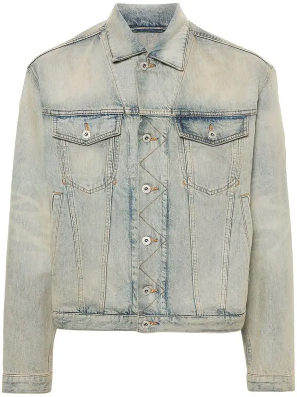 Kenzo Drawn Varsity Denim Jacket - Blue