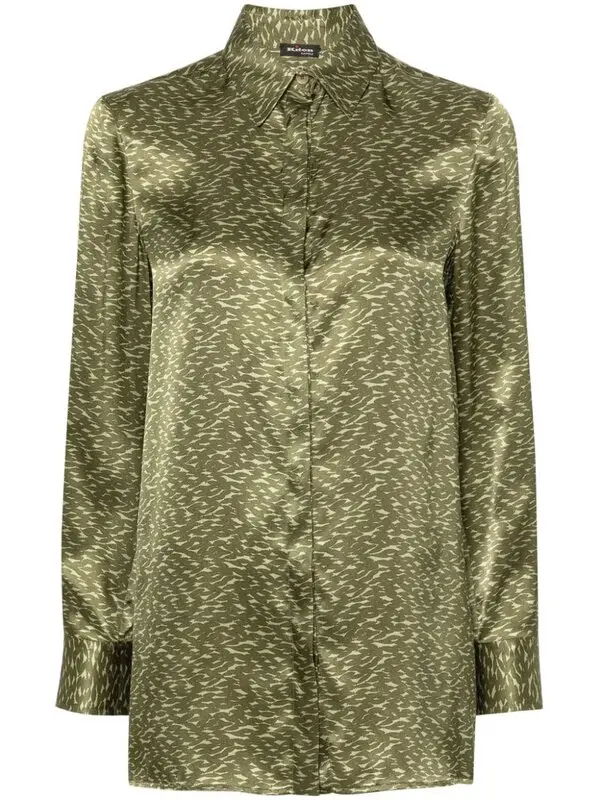 Kiton Abstract-print Silk Shirt