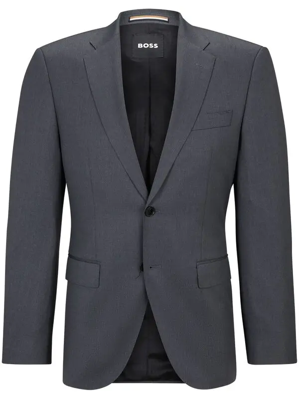 Hugo Boss Single-breasted Fitted Blazer - Grey