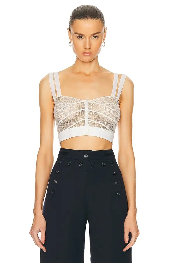 BODE Duet Lace Tank - White