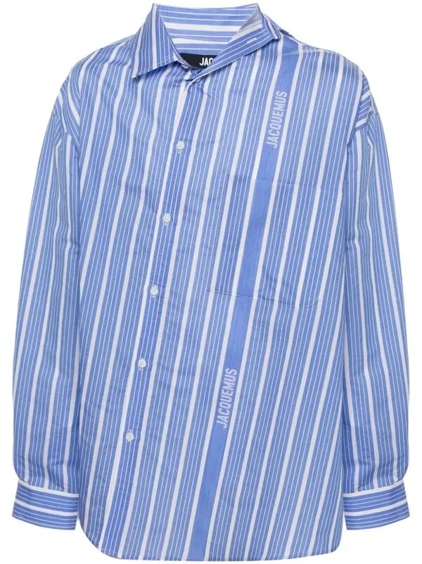 Jacquemus Logo-striped Shirt - Blue