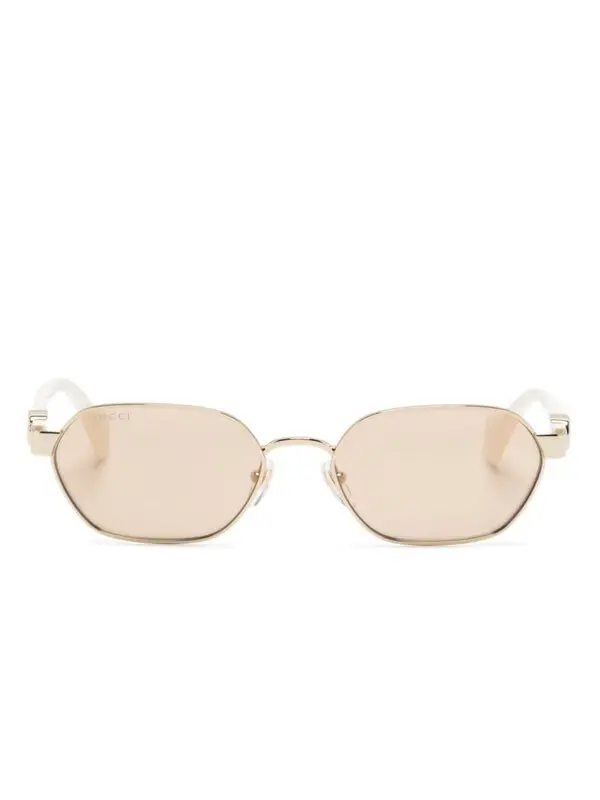 Gucci Geometric-frame Sunglasses - Neutrals
