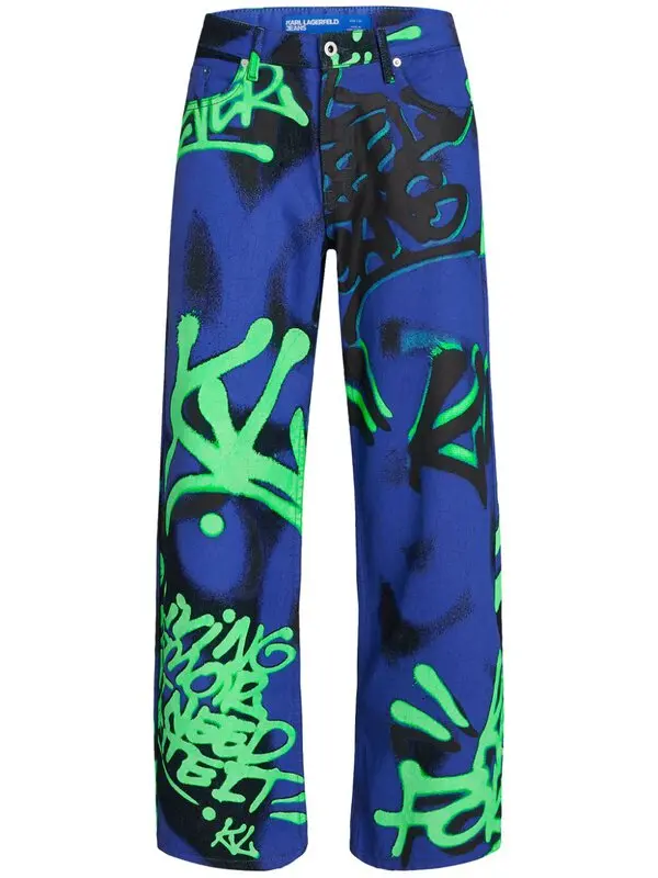 Karl Lagerfeld X Crapule2000 Mid-rise Wide-leg Jeans